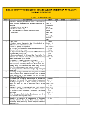 Boq Full Form - Fill Online, Printable, Fillable, Blank | pdfFiller