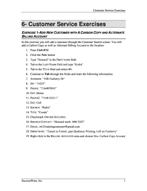Fillable Online Customer Service Exercises Fax Email Print - pdfFiller