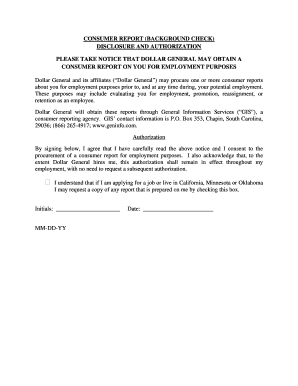 Fillable Online CONSUMER REPORT (BACKGROUND CHECK) Fax Email Print ...