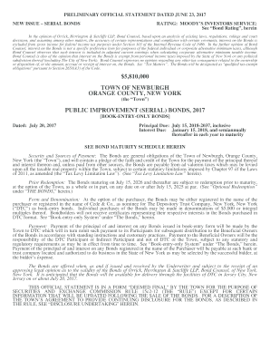 Fillable Online PRELIMINARY OFFICIAL STATEMENT DATED JUNE 23, 2017 Fax ...