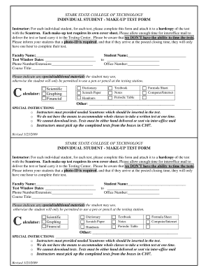 Fillable Online INDIVIDUAL STUDENT - MAKE-UP TEST FORM Fax Email Print ...