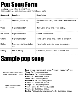 Fillable Online Pop Song Form Fax Email Print - pdfFiller