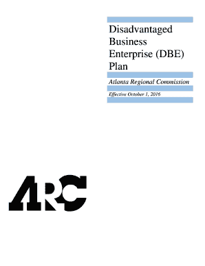 Fillable Online ARC DBE Plan and DBE Goal-Setting Methodology Fax Email ...