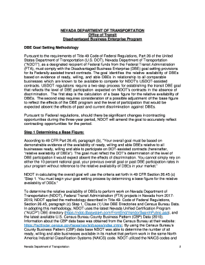 Fillable Online DBE Goal Setting Methodology Fax Email Print - pdfFiller