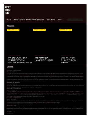 Fillable Online FREE CONTEST ENTRY FORM TEMPLATE Fax Email Print ...