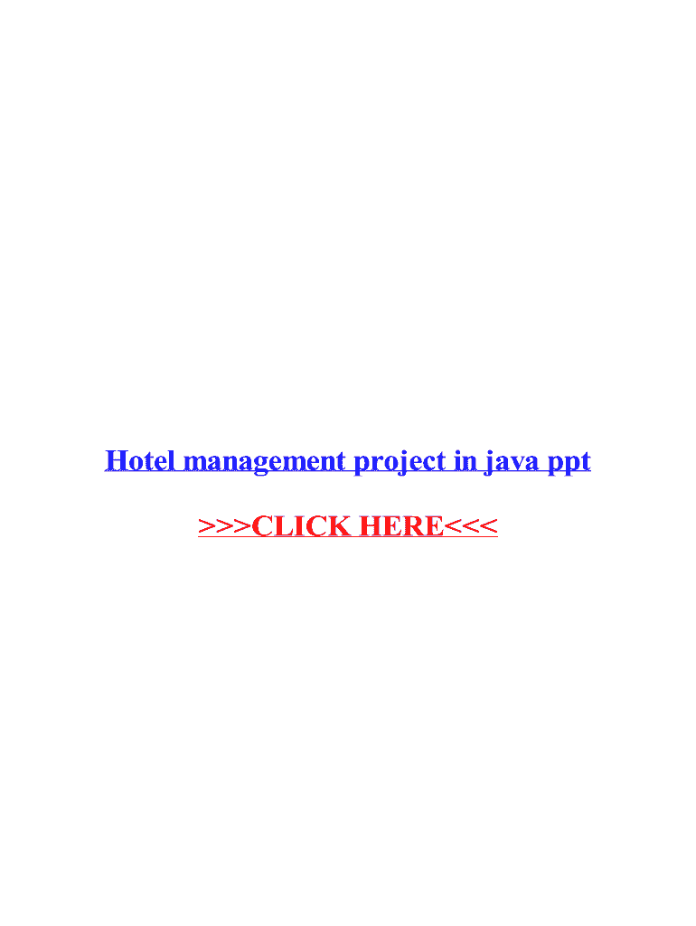 Hotel Management System Project Documentation Ppt - Fill Online ...