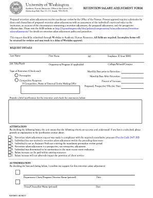 Fillable Online RETENTION SALARY ADJUSTMENT FORM Fax Email Print ...