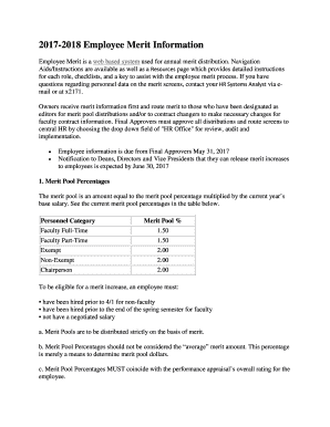 Fillable Online Employee Merit is a web based system used for annual ...