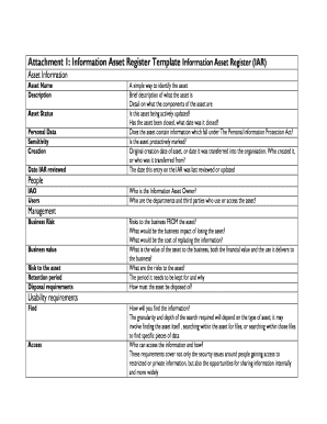 Fillable Online Attachment 1: Information Asset Register Template ...