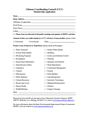 Fillable Online Citizens Coordinating Council (CCC) Fax Email Print - pdfFiller