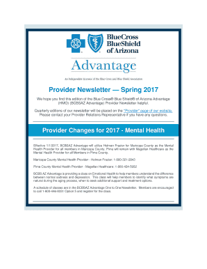 Fillable Online (HMO) (BCBSAZ Advantage) Provider Newsletter helpful ...