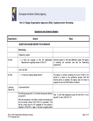 Fillable Online Part 21 Design Organisation Approval (DOA ...