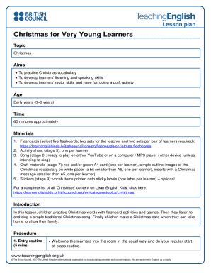 Fillable Online Christmas for Very Young Learners Fax Email Print ...