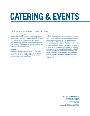 Fillable Online Catering and Event Policies and Procedures Fax Email ...