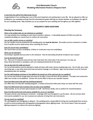 Fillable Online Wedding Information Packet & Request Form Fax Email ...