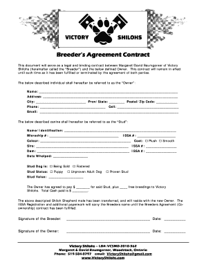 Fillable Online Breeders Agreement Contract Fax Email Print - pdfFiller