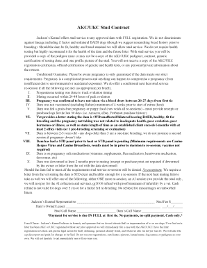 Fillable Online AKC/UKC Stud Contract Fax Email Print - pdfFiller