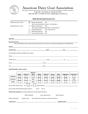 Fillable Online ADGA Membership Renewal Form Fax Email Print - pdfFiller