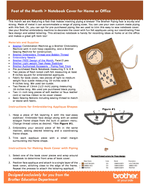 Fillable Online Foot ofthe Month Notebook Cover for Home or Office Fax ...