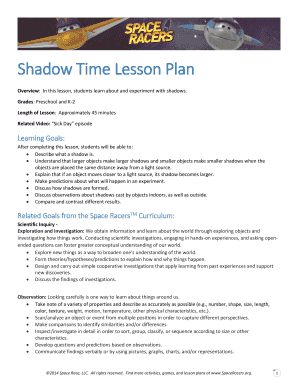 Fillable Online Shadow Time Lesson Plan Fax Email Print - pdfFiller