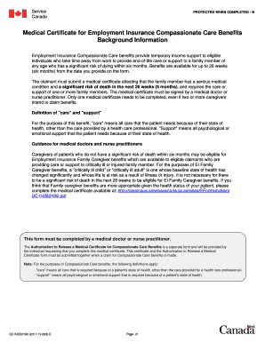Fillable Online Medical Certificate for Employment Insurance ...