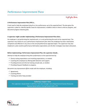 Fillable Online How to Establish a Performance Improvement Plan - SHRM ...