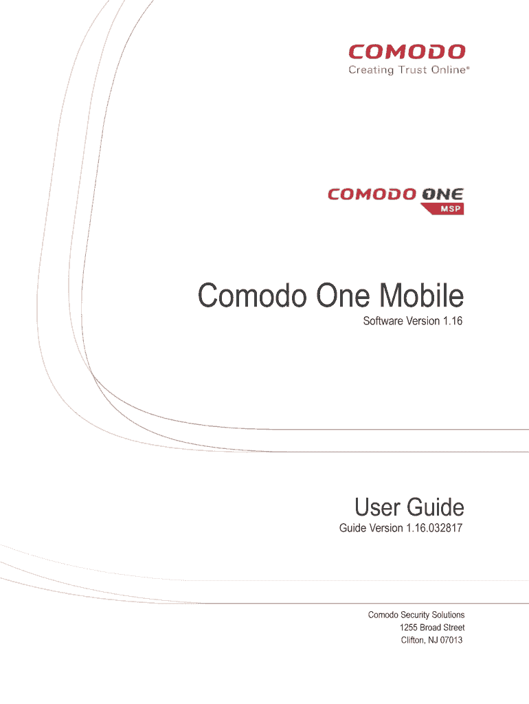 Fillable Online Comodo One Mobile Fax Email Print - pdfFiller