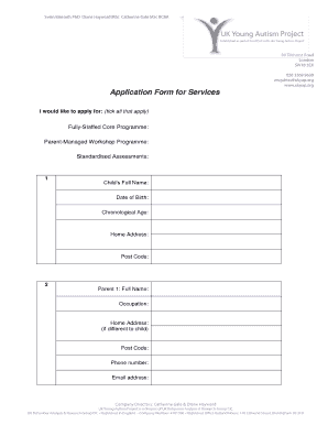 Fillable Online Application Form for Services Fax Email Print - pdfFiller