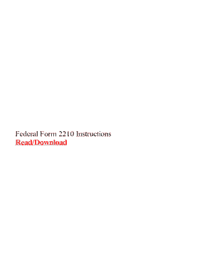Fillable Online Federal Form 2210 Instructions Fax Email Print - pdfFiller