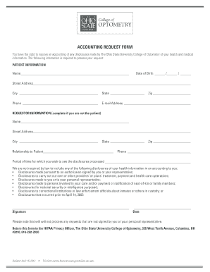 Fillable Online greatvision osu ACCOUNTING REQUEST FORM Fax Email Print ...