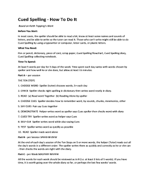 Fillable Online Cued Spelling - How To Do It Fax Email Print - pdfFiller