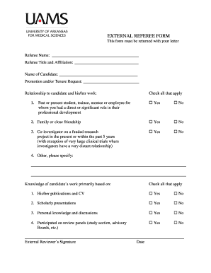 Fillable Online EXTERNAL REFEREE FORM Fax Email Print - pdfFiller