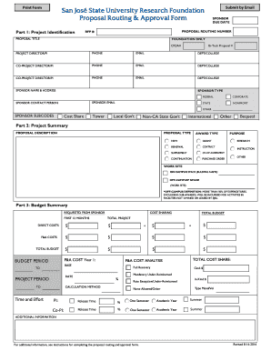 Fillable Online Proposal Routing & Approval Form Fax Email Print ...