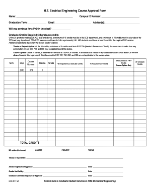 Fillable Online Electrical Engineering Course Approval Form Fax Email ...