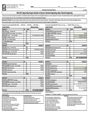 Fillable Online 2016-2017 Degree Map Program: Bachelor of Science in ...