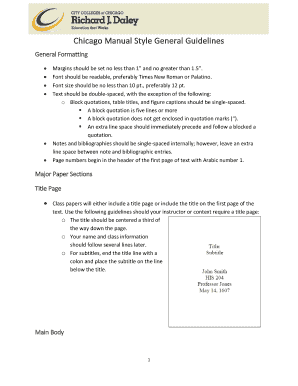 Fillable Online Chicago Manual Style General Guidelines Fax Email Print ...
