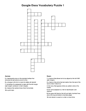 Fillable Online Google Docs Vocabulary Puzzle 1 Fax Email Print - pdfFiller