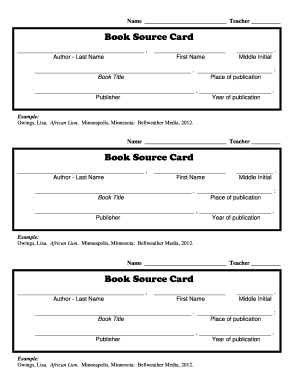 Fillable Online Book Source Card Fax Email Print - pdfFiller