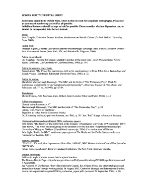 Fillable Online SCREEN FOOTNOTE STYLE SHEET Fax Email Print - pdfFiller