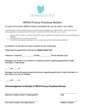 Fillable Online HIPAA Privacy Practices Notices Fax Email Print - pdfFiller