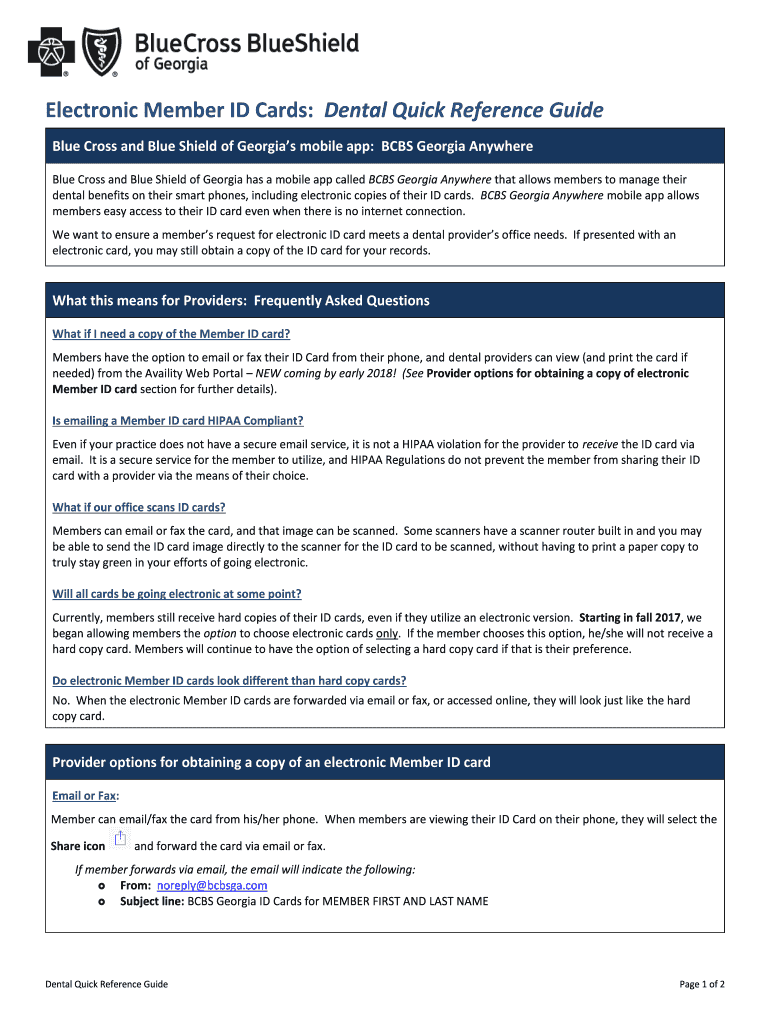 Fillable Online Blue Cross and Blue Shield of Georgias mobile app: BCBS ...
