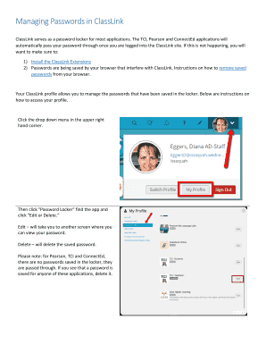 Fillable Online Managing Passwords in ClassLink Fax Email Print - pdfFiller