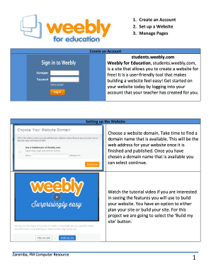 Fillable Online Weebly for Education, students Fax Email Print - pdfFiller