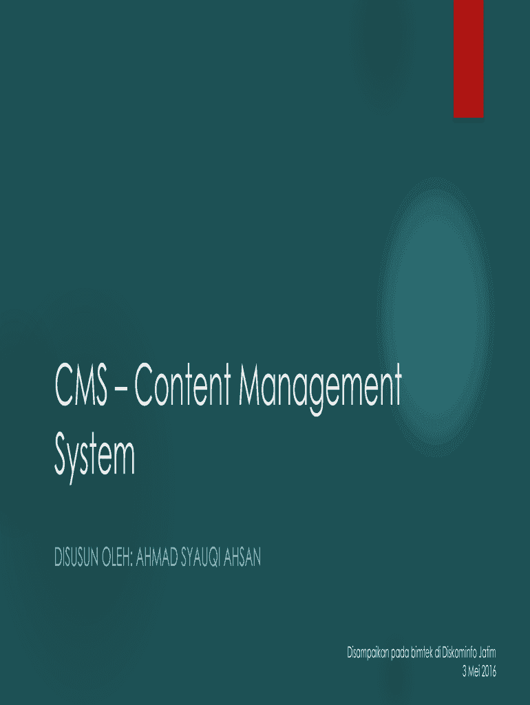 Fillable Online CMS Content Management Fax Email Print - pdfFiller