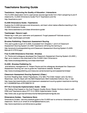 Fillable Online Teachstone Scoring Guide Fax Email Print - pdfFiller