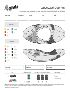 Fillable Online CUSTOM COLOUR ORDER FORM Fax Email Print - pdfFiller