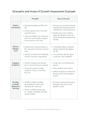 Fillable Online Strengths and Areas of Growth Assessment Example Fax ...