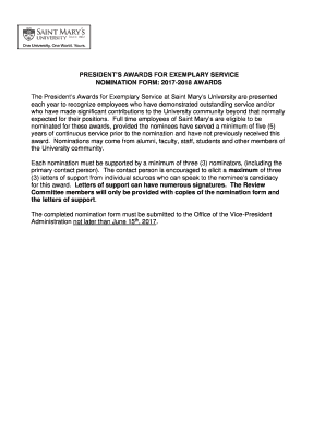 Fillable Online PRESIDENTS AWARDS FOR EXEMPLARY SERVICE Fax Email Print - pdfFiller