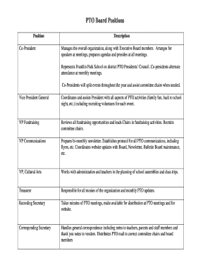 Fillable Online PTO Board Positions Fax Email Print - pdfFiller