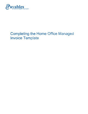 Fillable Online Completing the Home Office Managed Invoice Template Fax ...